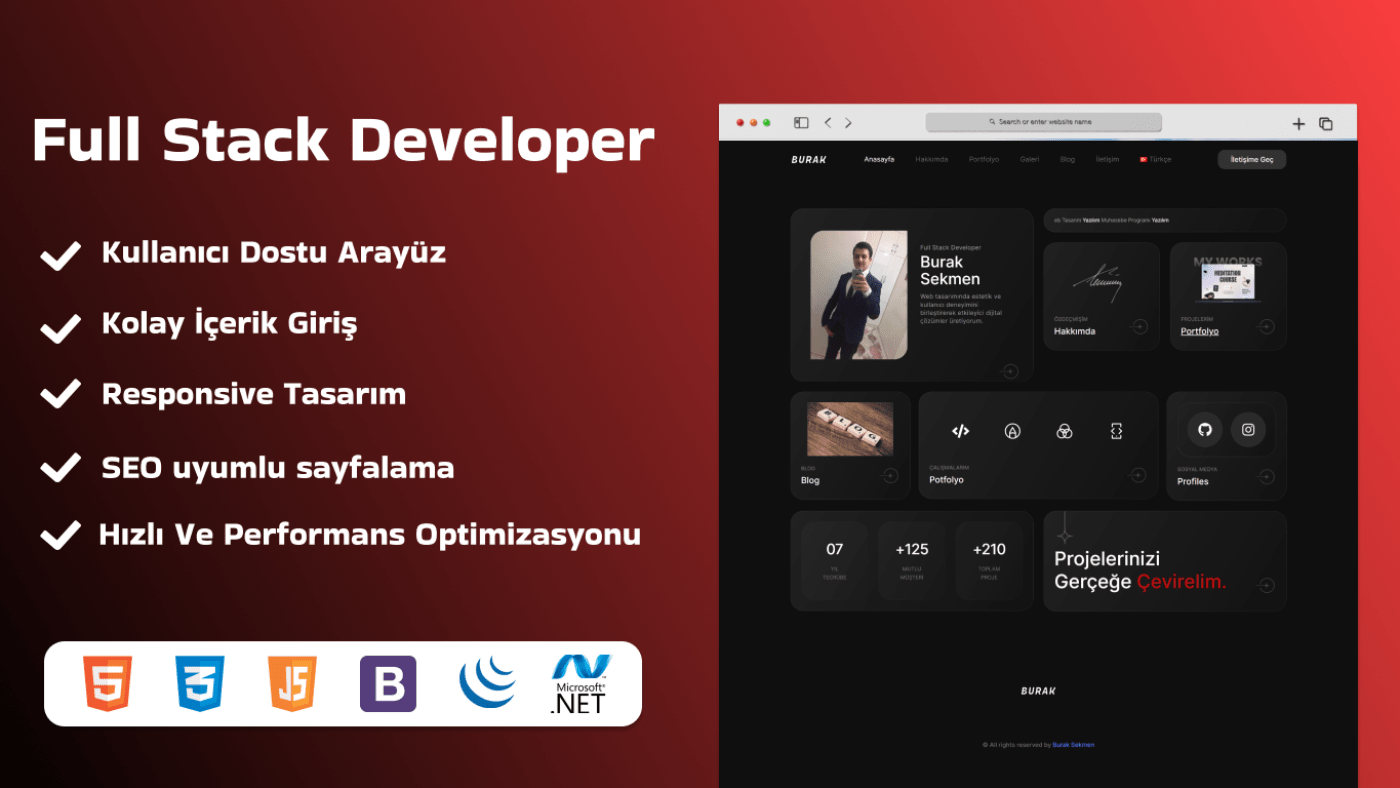 Burak Sekmen - Full Stack Developer | Yazılım Geliştirici
